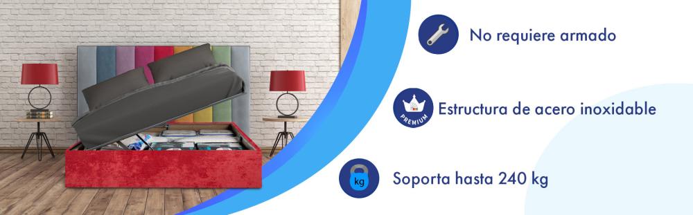 Base de Cama Closet Gris de Acero