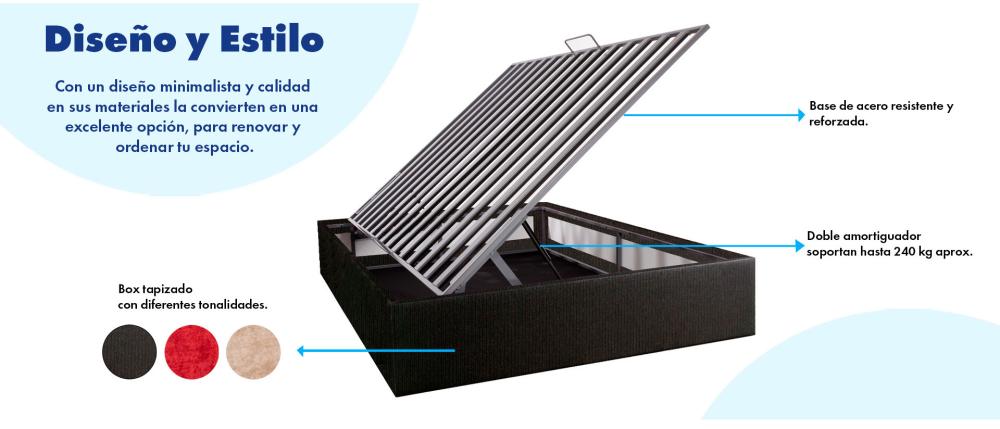 Base de Cama Closet Gris de Acero